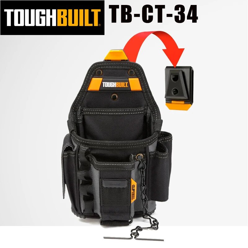 TOUGHBUILT TB-CT-34 маленькая фотография, регулируемые 13 карманов с прочной 6-слойной конструкцией, долговечное хранилище