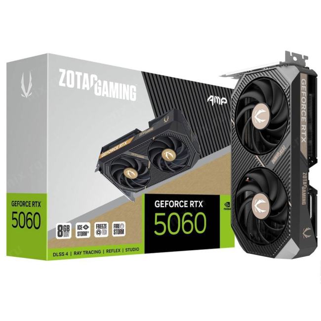 Zotac GAMING RTX5060 8GB AMP (GeForce® RTX 5060) 8 Гб, GDDR7, 128 бит, PCI Express, 3xDP,1xHDMI