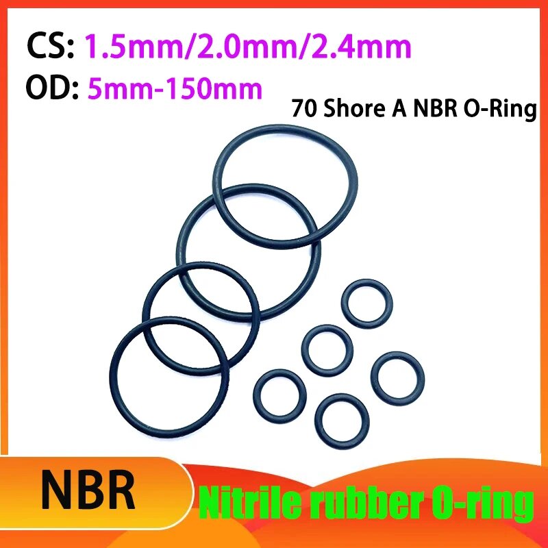 Уплотнительное кольцо из нитрила NBR 5-150 мм OD 12mm (150pcs), 2.4mm