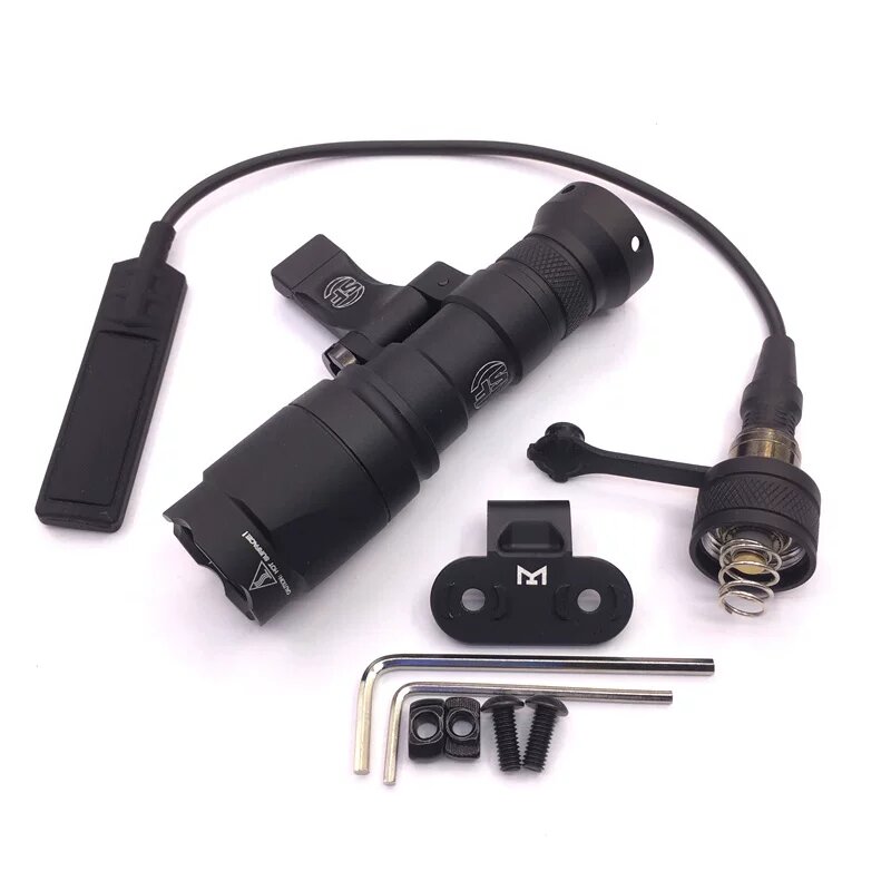 Тактический яркий фонарь Wardson M340A/M340B/M340C/M340W M/K с двойной системой и боковой основой Черный M340A (с