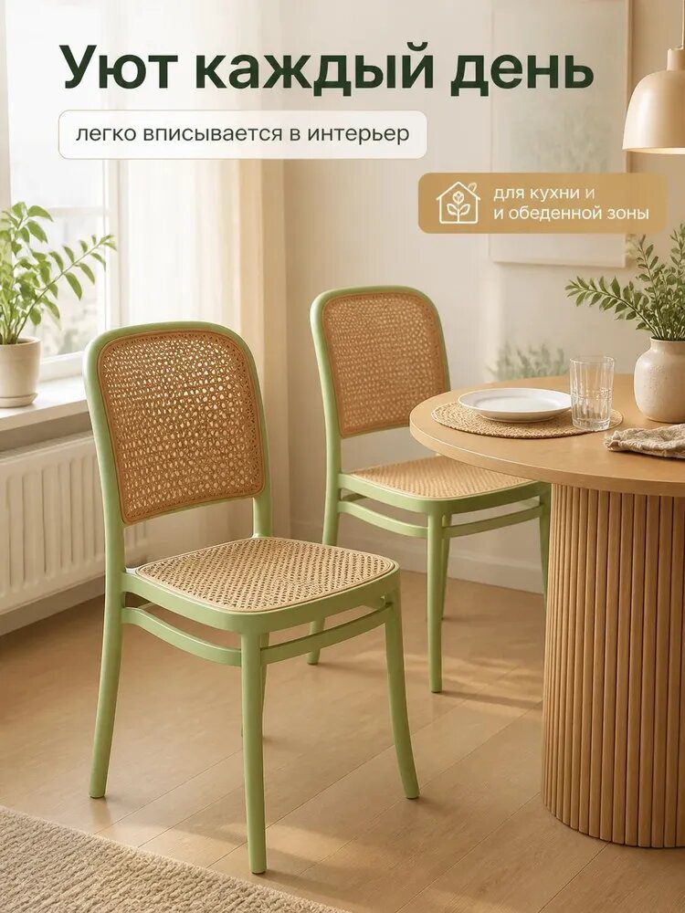 Комплект стульев, для гостиной, без бренда, 2 естественных оттенка, 8 кг — фото 1