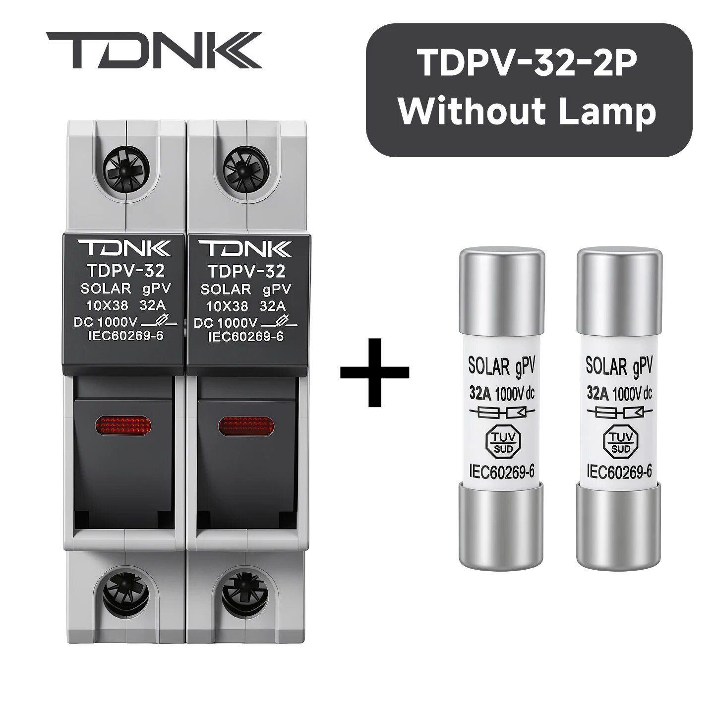 Держатель предохранителя TDNK TDPV-32 32А DC 1000В 20A, TDPV-32 2P