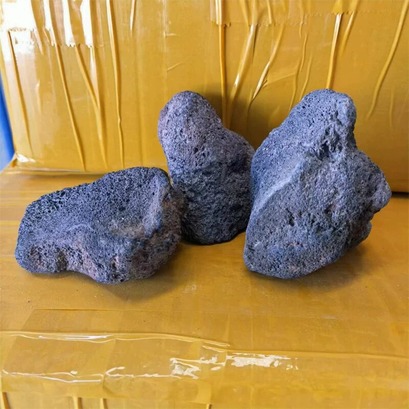 Натуральный вулканический камень для ландшафтного дизайна, черный, размер 8-12 см, пакет 5 фунтов для сада