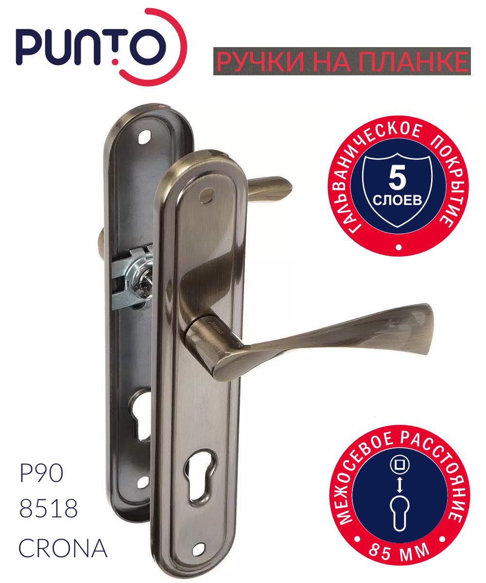 Ручки на планке Punto Р90 8518 крона бронза