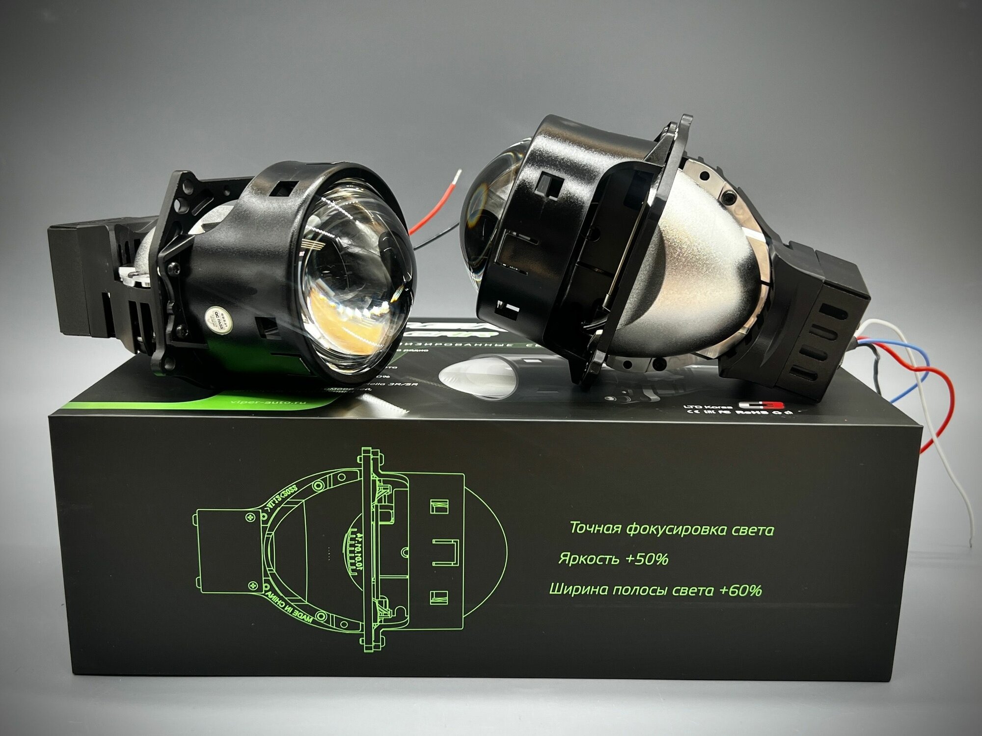 Светодиодные линзы 24V 3 дюйма Viper Zoom Big Car - BI Led Светодиодные модули Вайпер