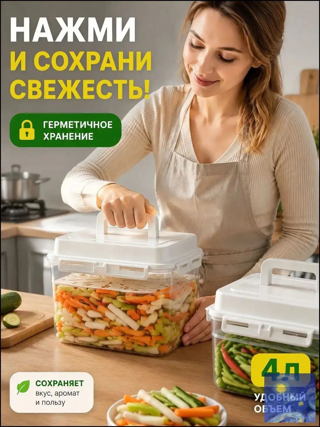 Кадка для засолки 4 л полипропилен