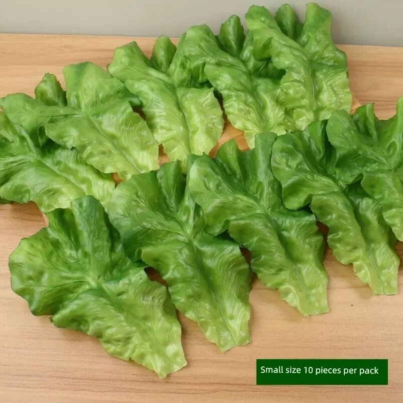 Имитация листа салата Ромэн из ПВХ для кухонного декора и фотосъемки в ресторане, 10 шт