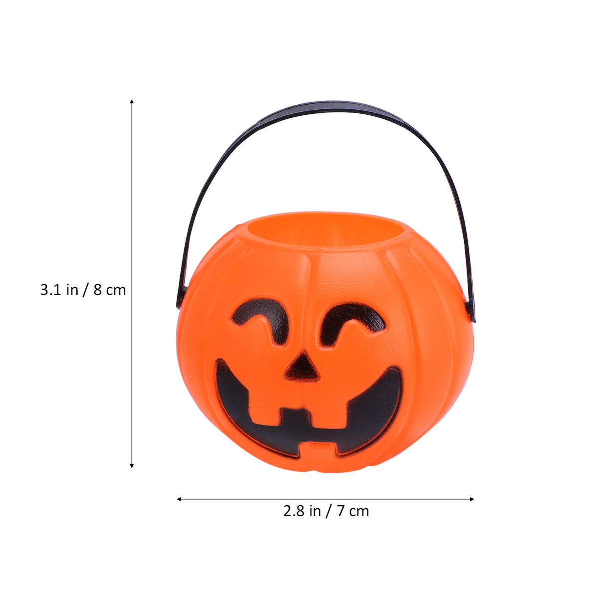 6 Штук Оранжевое Улыбающееся Тыквенное Ведро Для Halloween С Ручкой Для Конфет Размер 1 Мульти