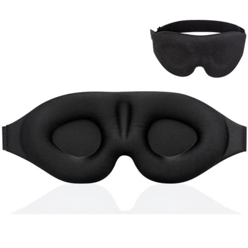 Маска для сна 3D дышащая с регулировкой, блокирует свет, легкая и мягкая, для путешествий, йоги и дневного сна, черная, 2 шт.