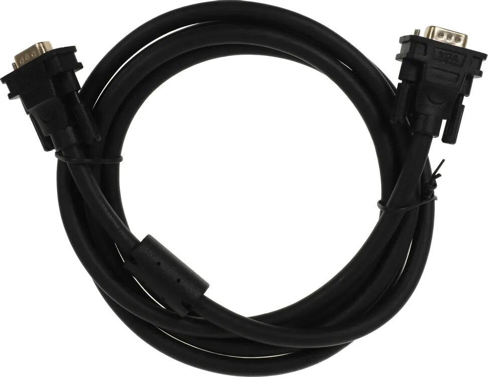 Кабель аудио-видео UGREEN VG101, VGA (m) - VGA (m), 2м, GOLD, ф/фильтр, черный