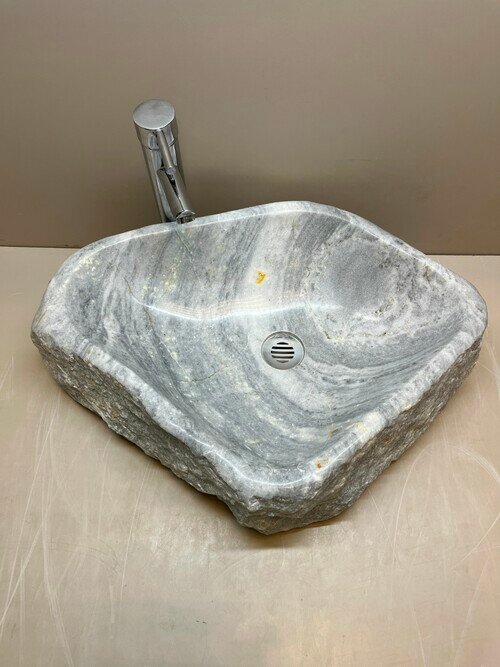 Раковина из натурального камня мрамор накладная (61x45х14см) RK-088