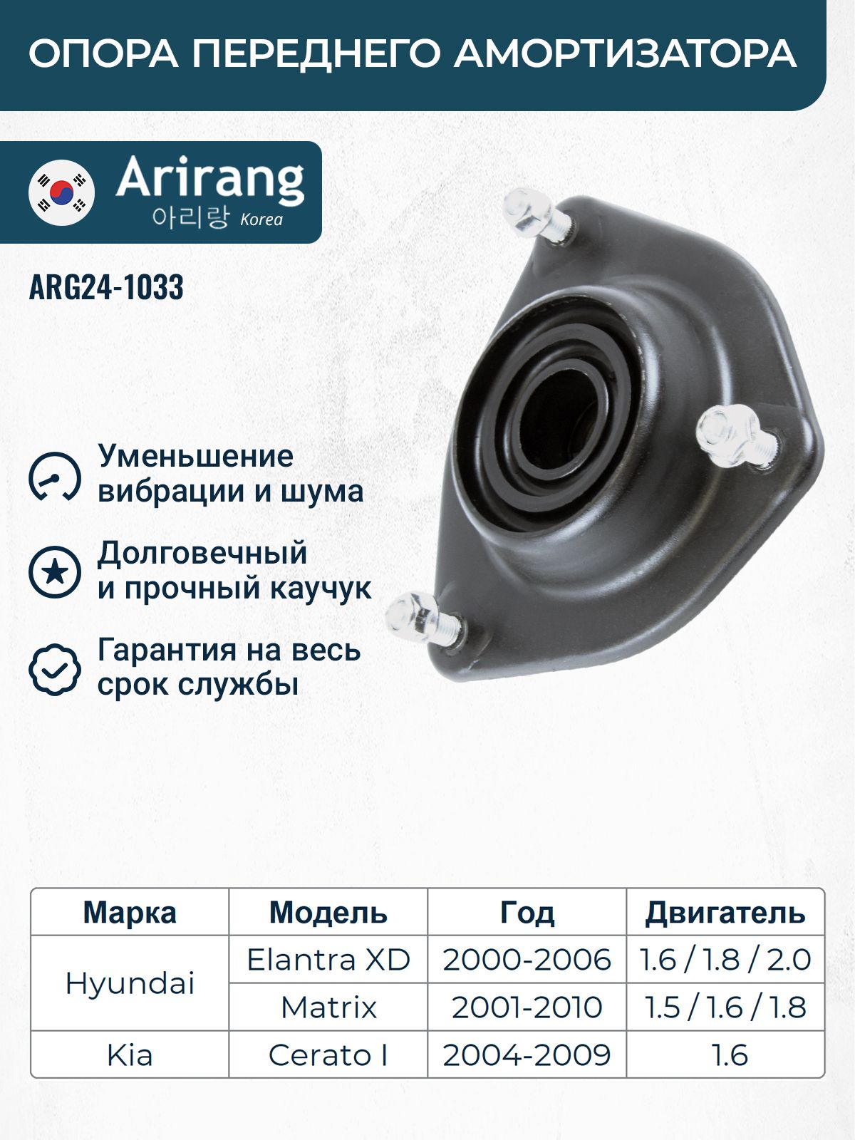 Опора переднего амортизатора Хендай Элантра XD, Матрикс, Киа Церато 1 / OEM 546102D000
