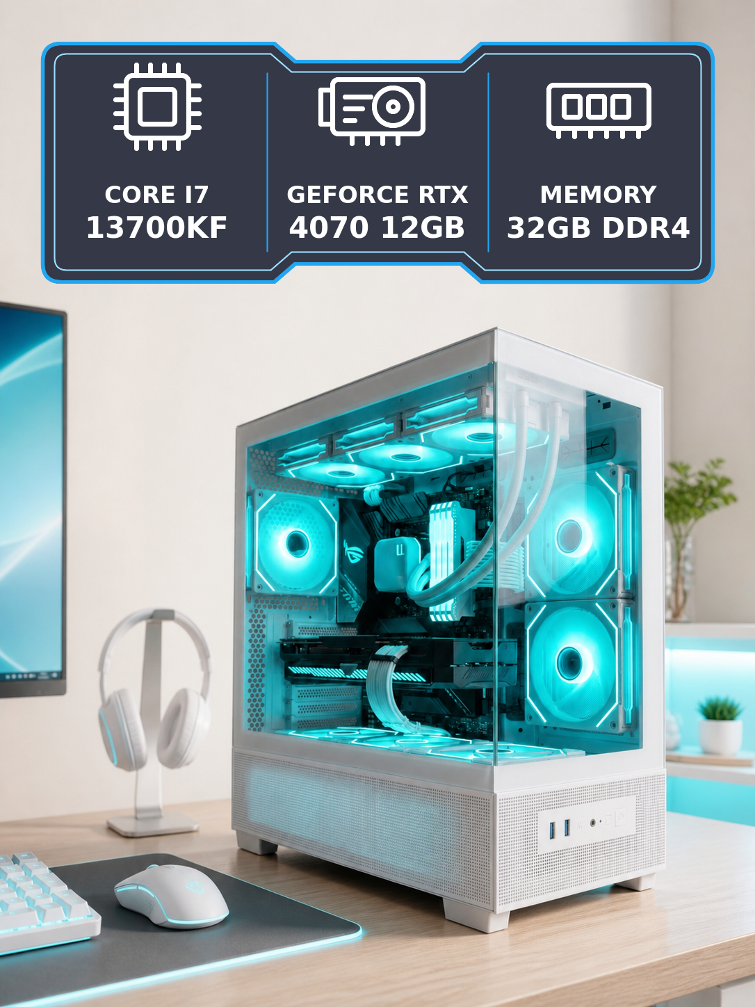 Мощный игровой компьютер (системный блок) Core i7-13700KF /RTX4070S /32GB/512Gb+1Tb SSD/750W/Win 10 PRO