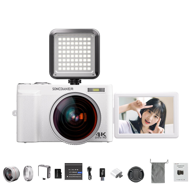 Цифровая камера унисекс SONGDIAN 5897992, White official standard configuration + wide-angle lens + fill light