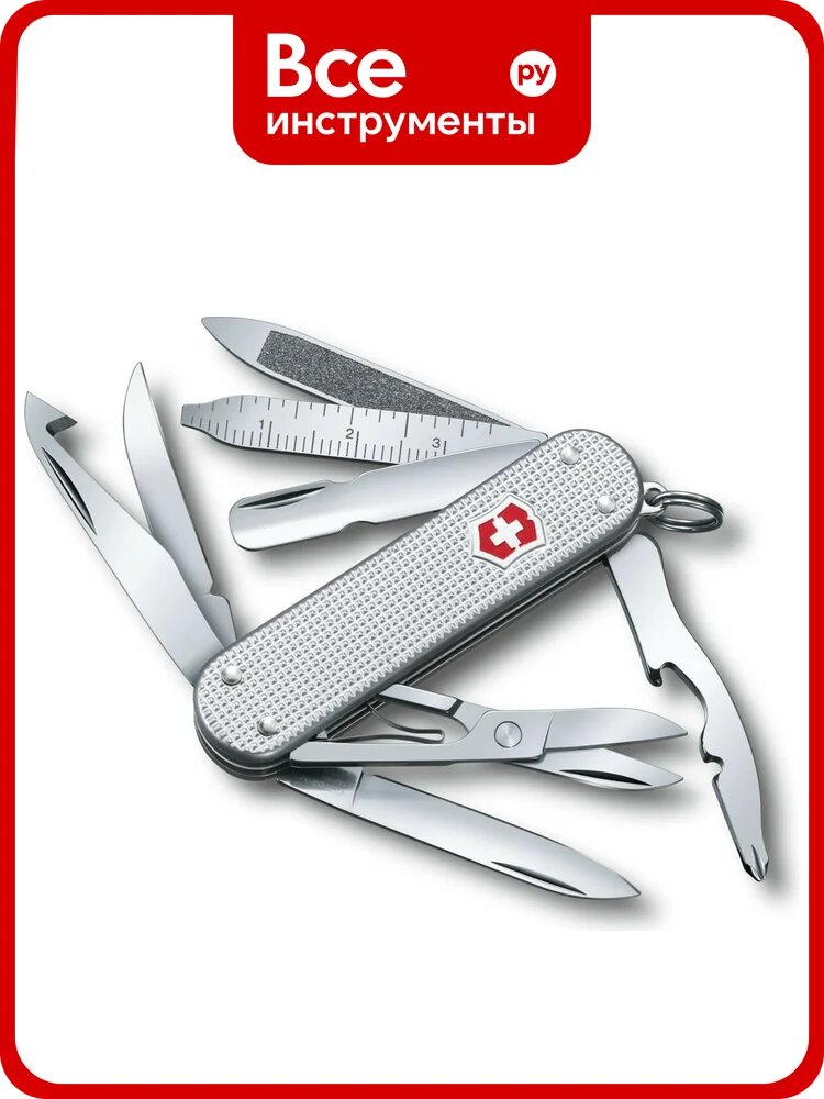 Нож-брелок Victorinox Alox MiniChamp 0.6381.26 58 мм, 14 функций, серебристый