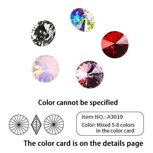 Кристальные стразы для декорирования 16mm-5pcs, Mixed Color