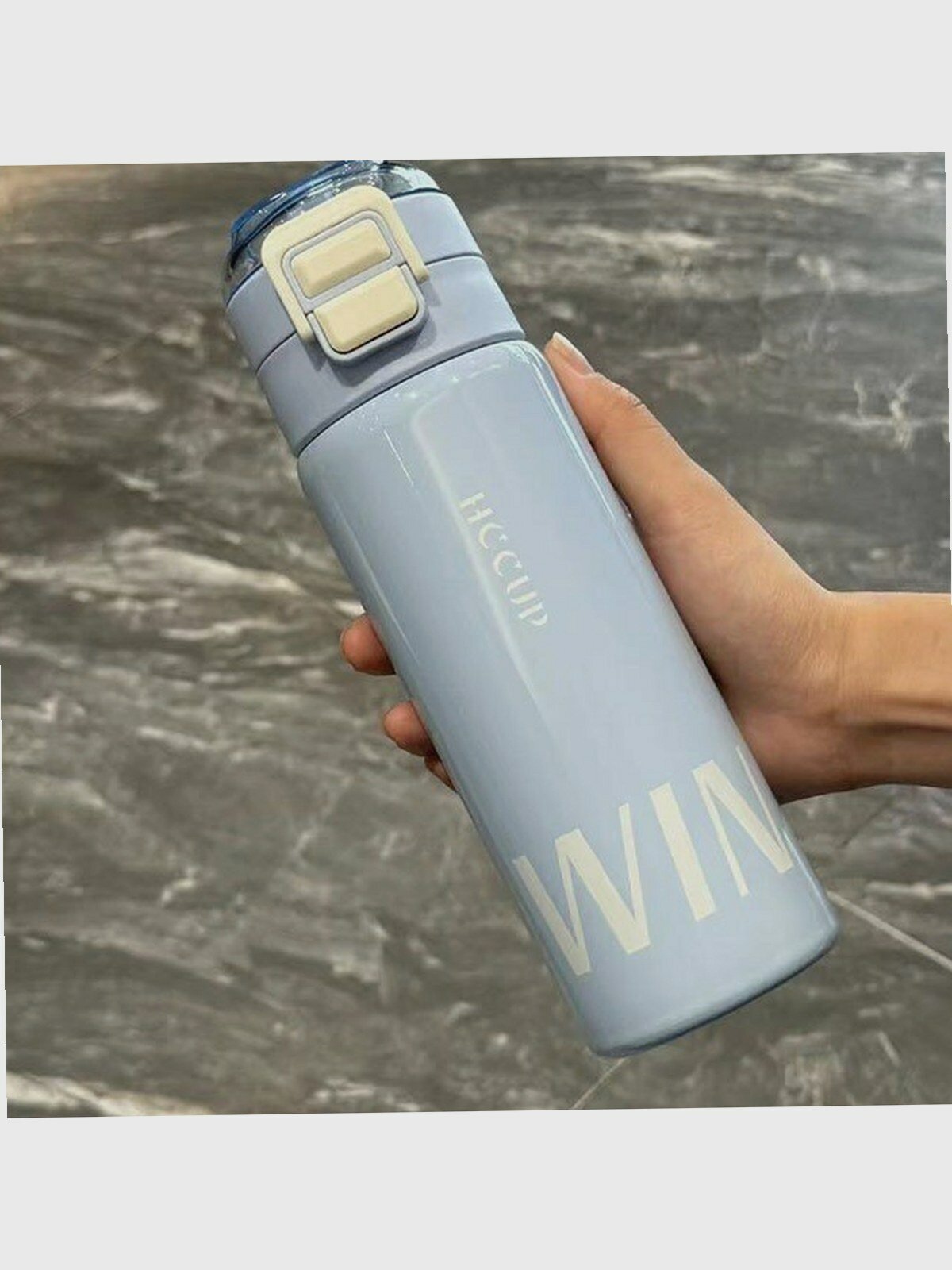 Travel mug doublewall insulated with straws for running and outdoor adventures brand unknown blue