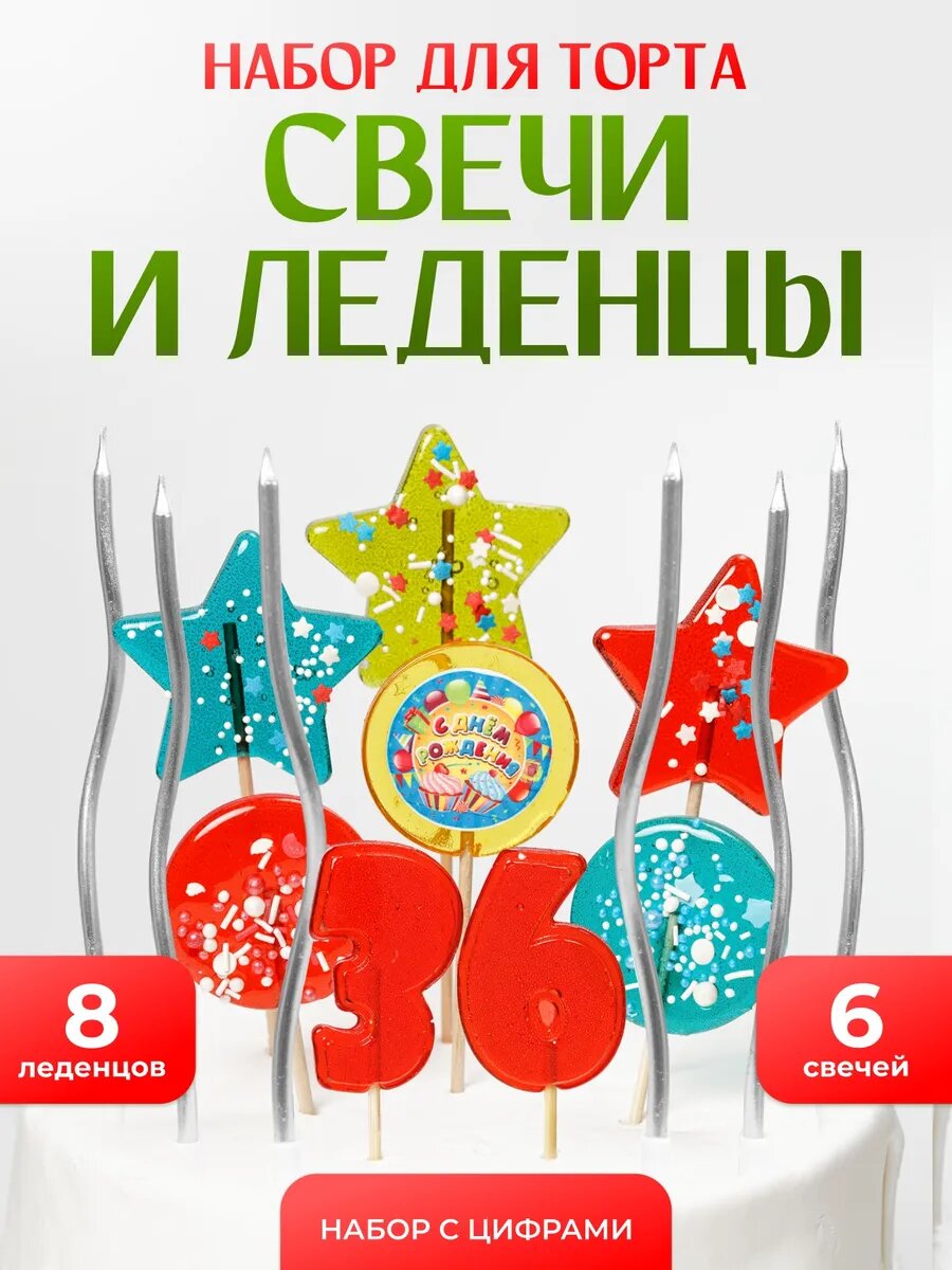 Свечи для торта. Цифра 36