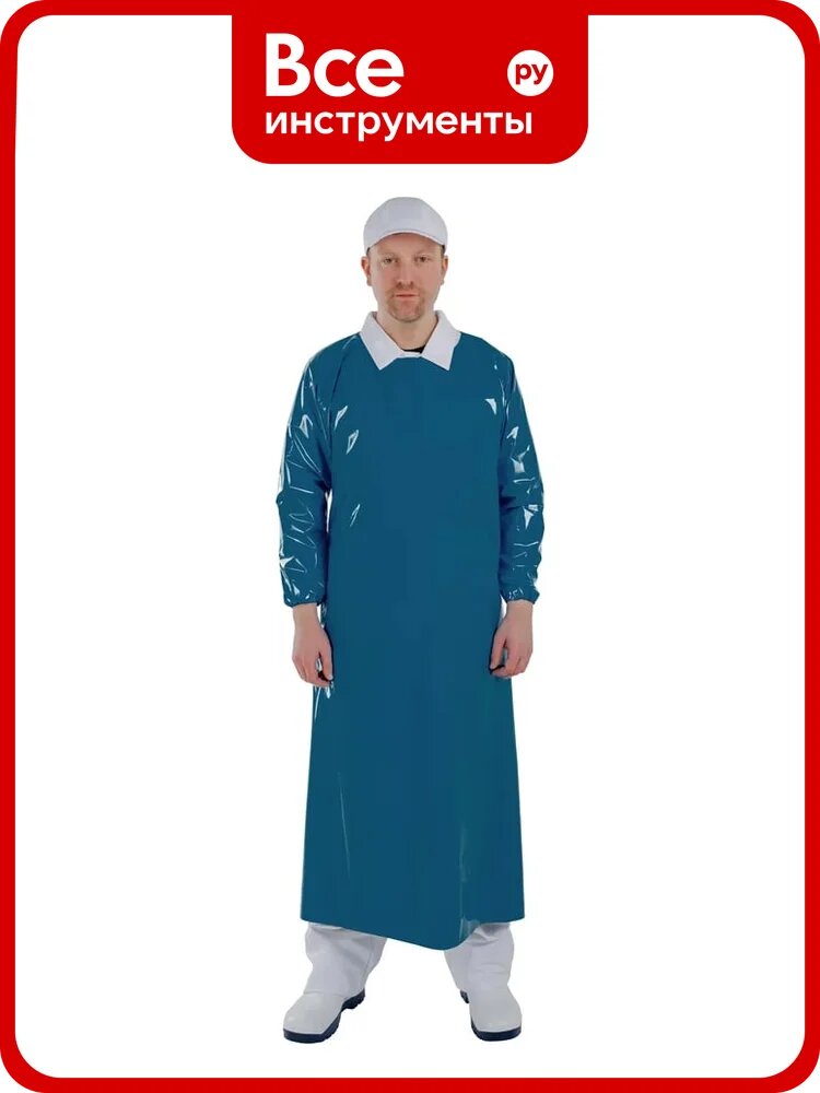 Фартук с рукавами POLYPRO синий, 200 мкр, XL, в инд уп, РФ ФС200 XL РФ/1