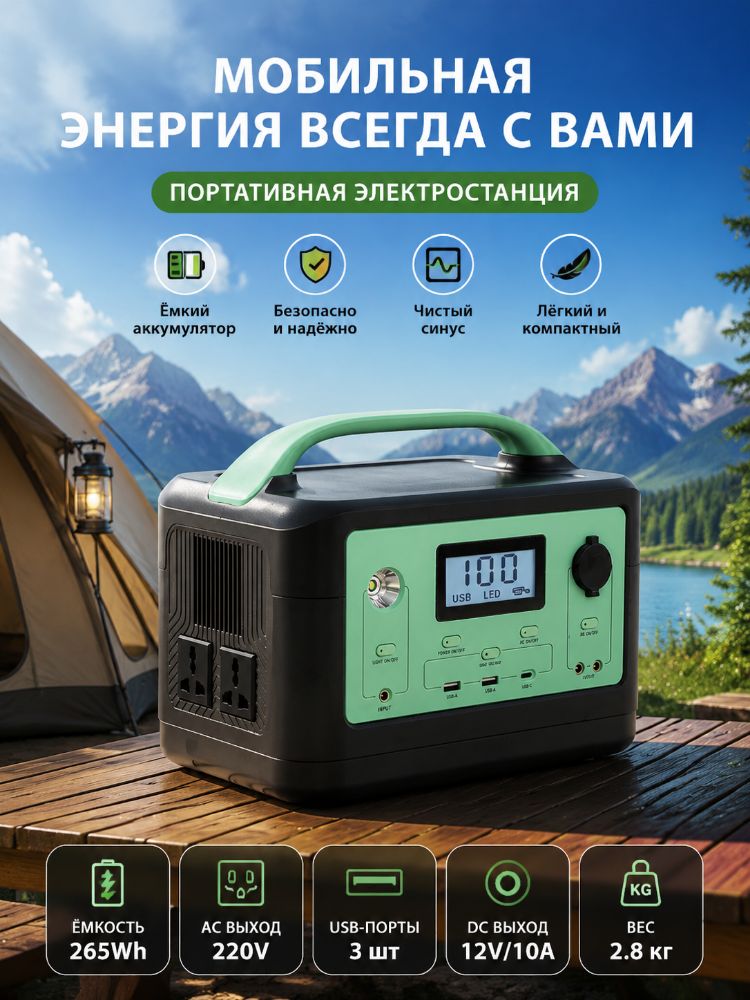 Внешний аккумулятор , зеленый