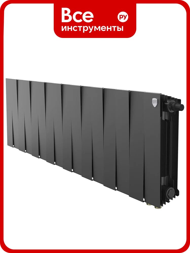 Радиатор биметаллический ROYAL THERMO PianoForte 300 Чёрный VR80 - 16 секц. НС-1682359