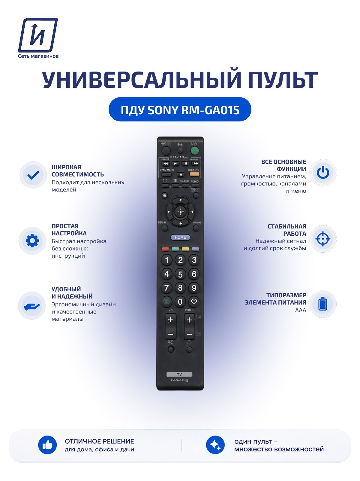 Пульт для телевизора SONY RM-GA015