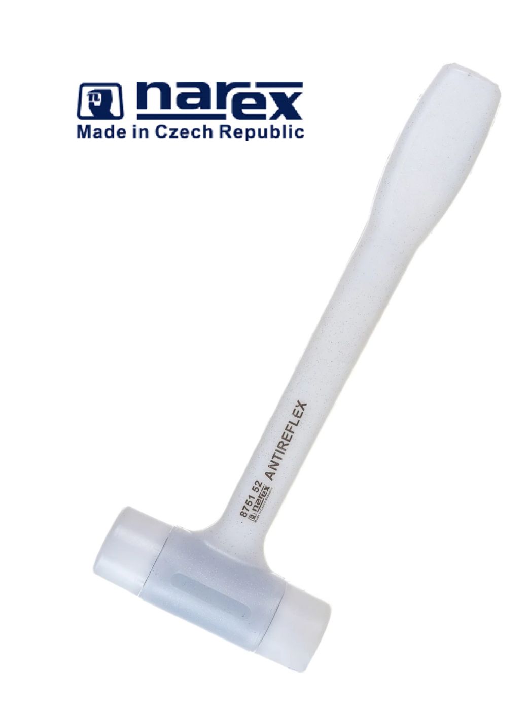 Молоток безынерционный NAREX (875152) с ручкой ANTIREFLEX, белый боек,340гр, 290мм