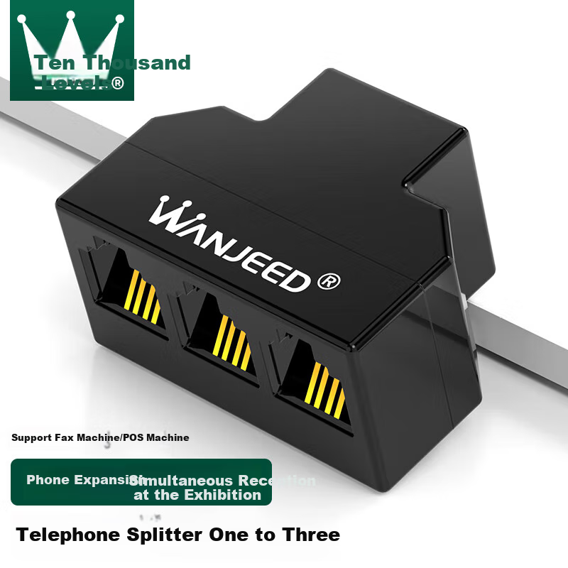 WANJEED RJ11 Телефонный делитель 5 шт. прямой подключаемый адаптер для линий Модель：Телефонный делитель один к пяти [5