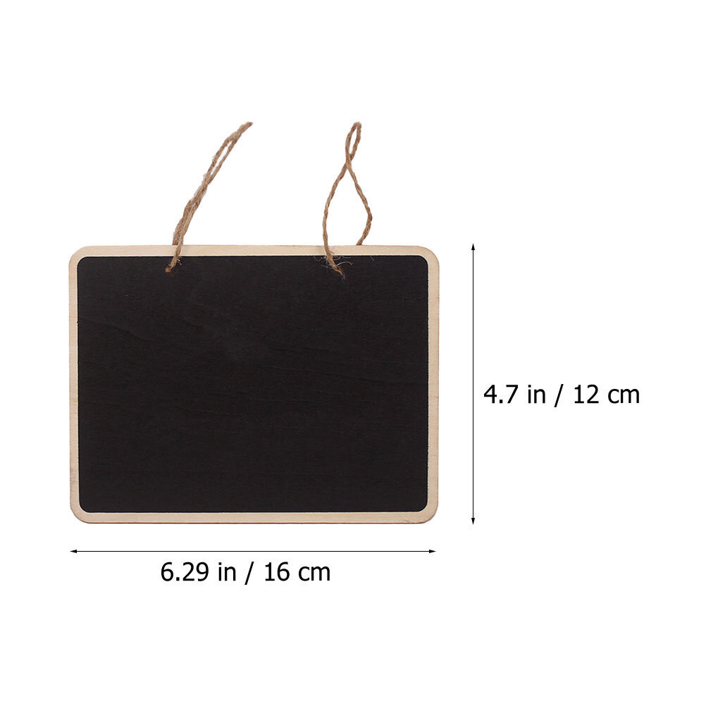12 Шт Деревянные Доски Для Мела Чёрные Двусторонние Подвесные С Использованием Трепетной Верёвки 16X12CM