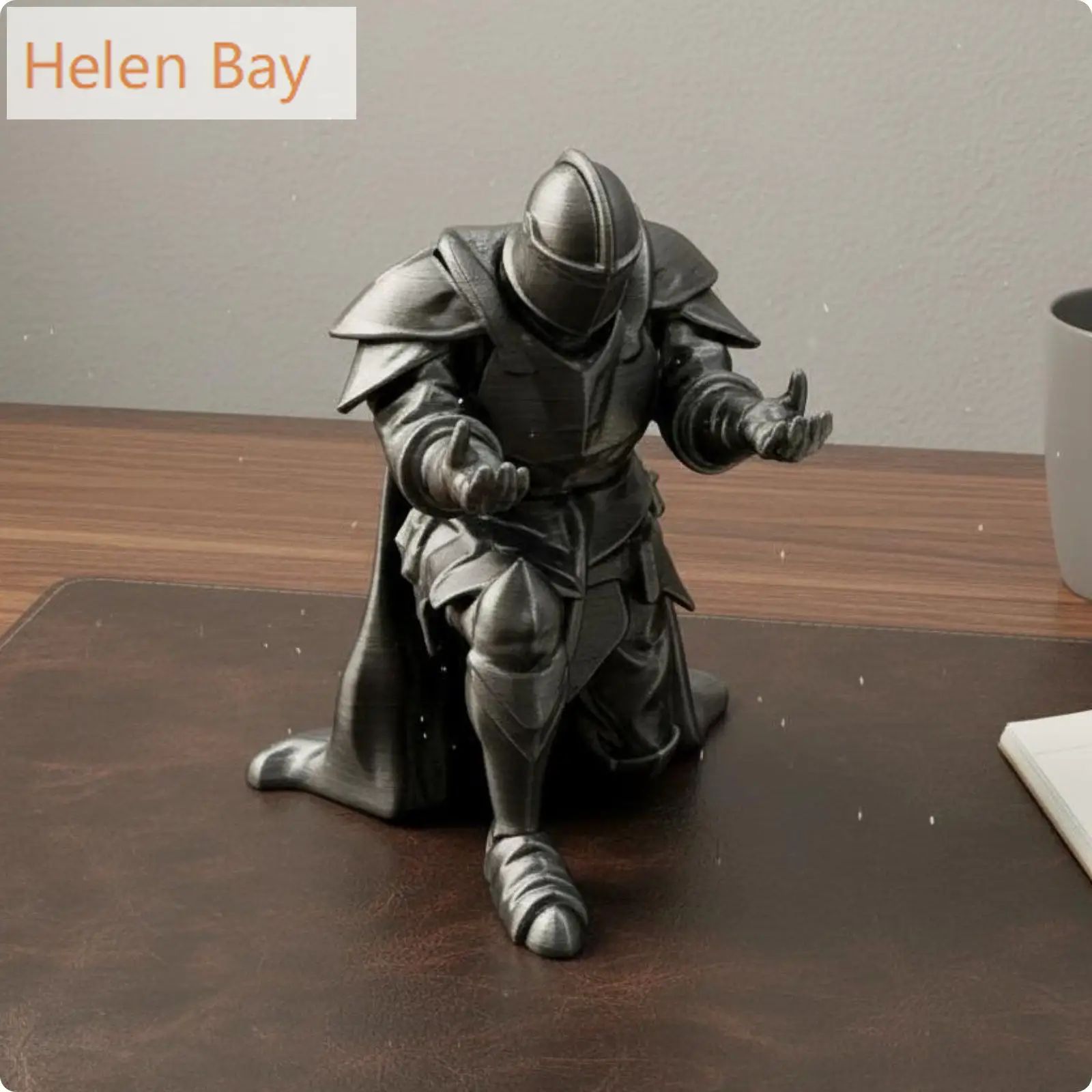 Подставка для ручек в виде рыцаря, серебристая, из PLA, 3D-печать Чёрный держатель для ручек настольный органайзер