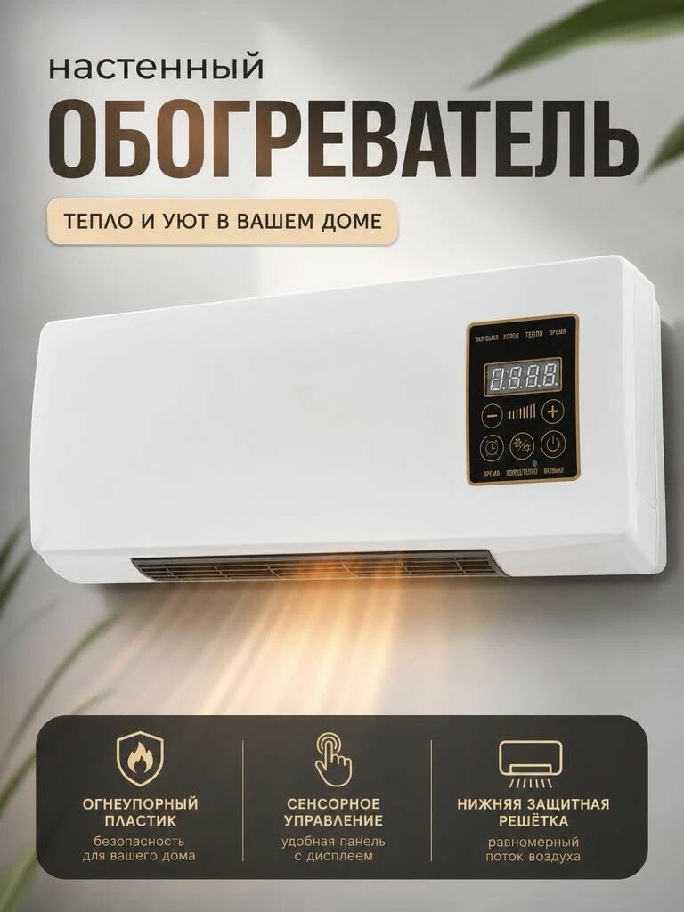 Тепловентилятор настенный обогреватель 3 в 1