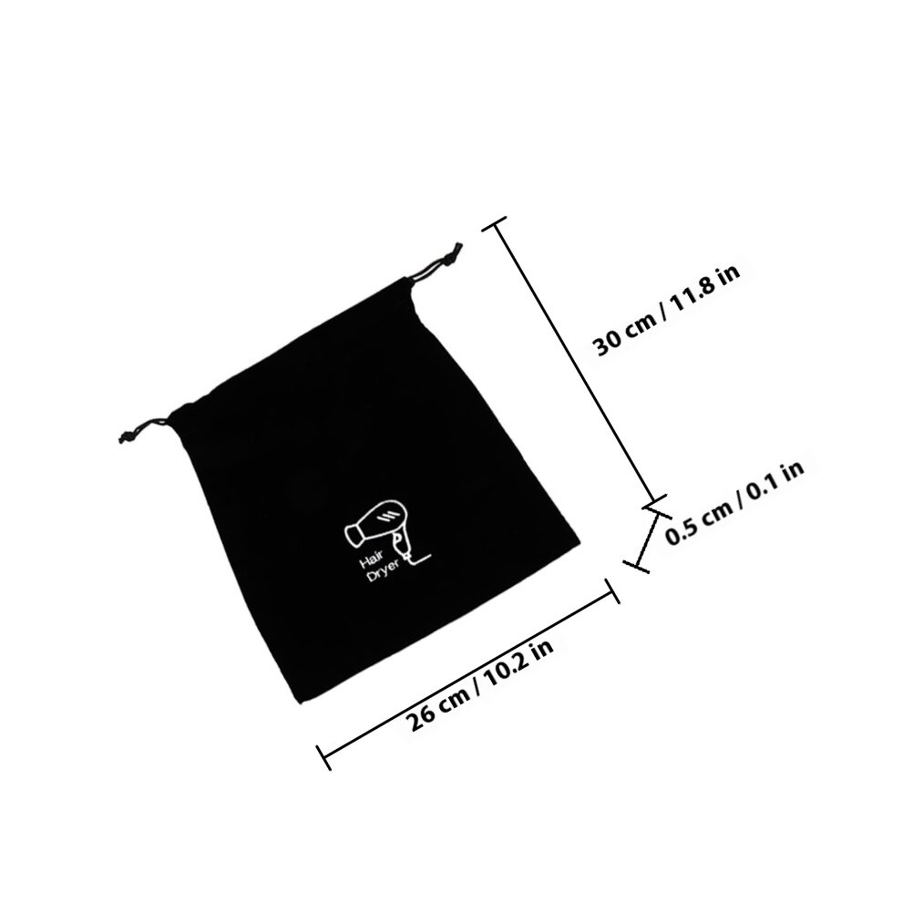 Черный Чехол Для Фена С Тесьмой 2 Штуки Размер 30.00X26.00X0.50Cm