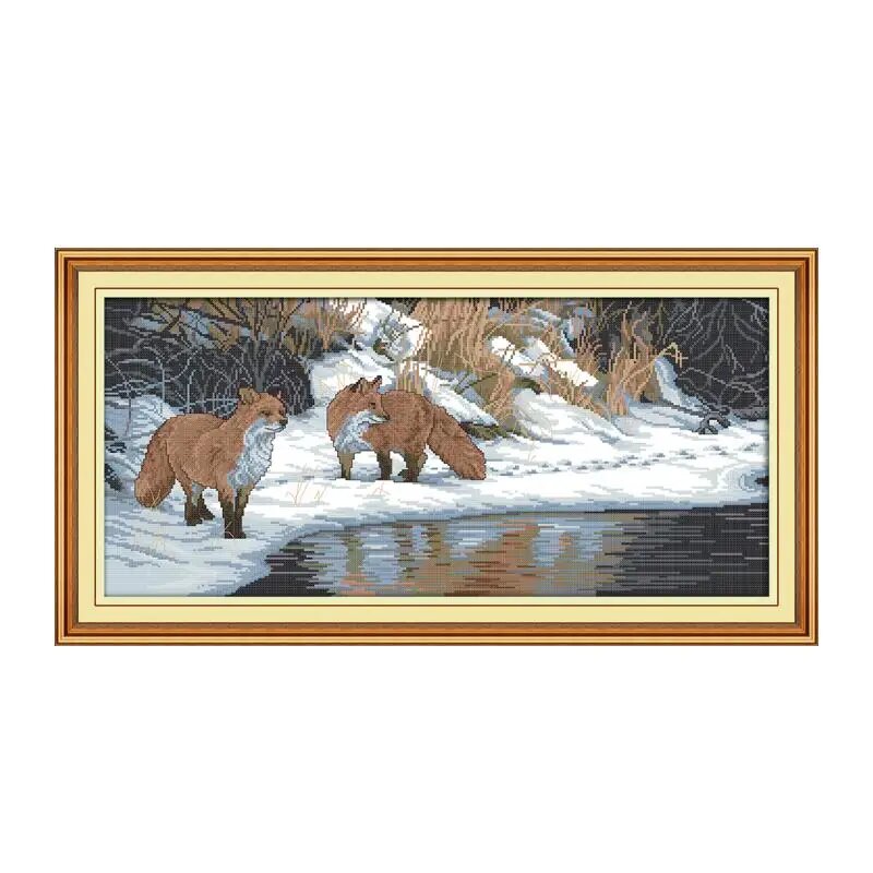 Набор для вышивки крестом Лиса, Aida, хлопок, 14 карат, 11 карат 14ct print canvas