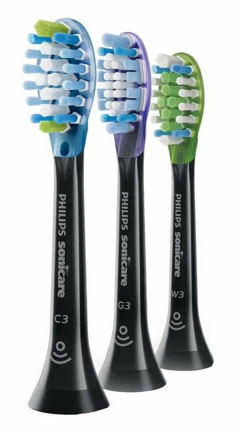 Набор насадок Philips Sonicare Premium Plaque Defence HX9073/96, черный, 3 шт.