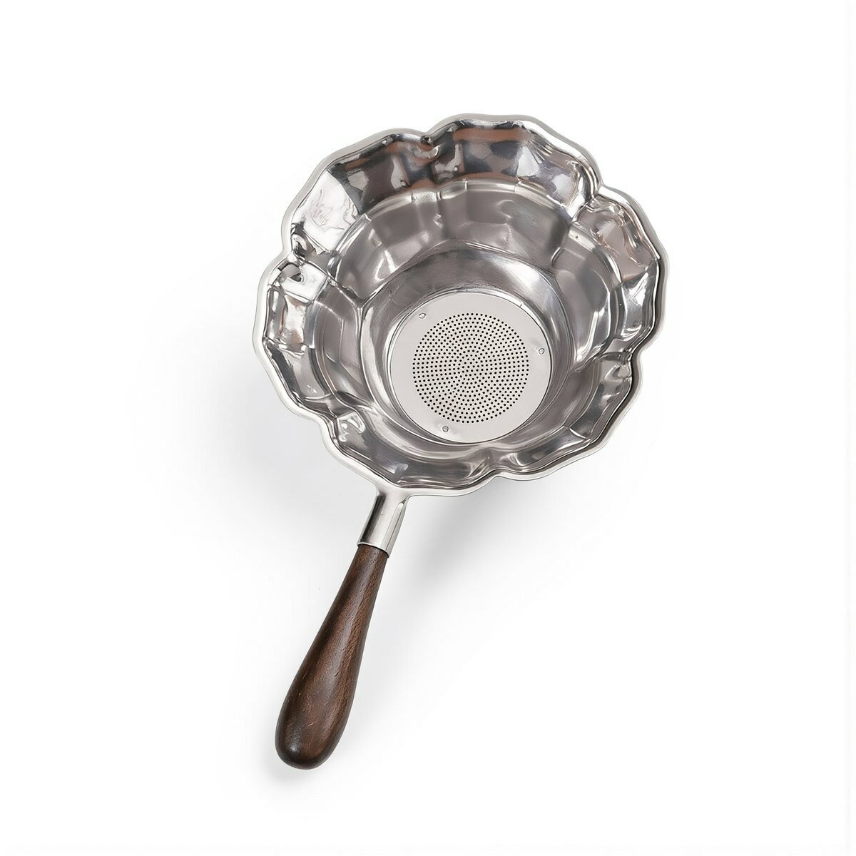 Ситечко для чая золотое с деревянной ручкой в форме цветка для любителей чая качественный фильтр для процеживания листьев чая при домашней чайной церемонии