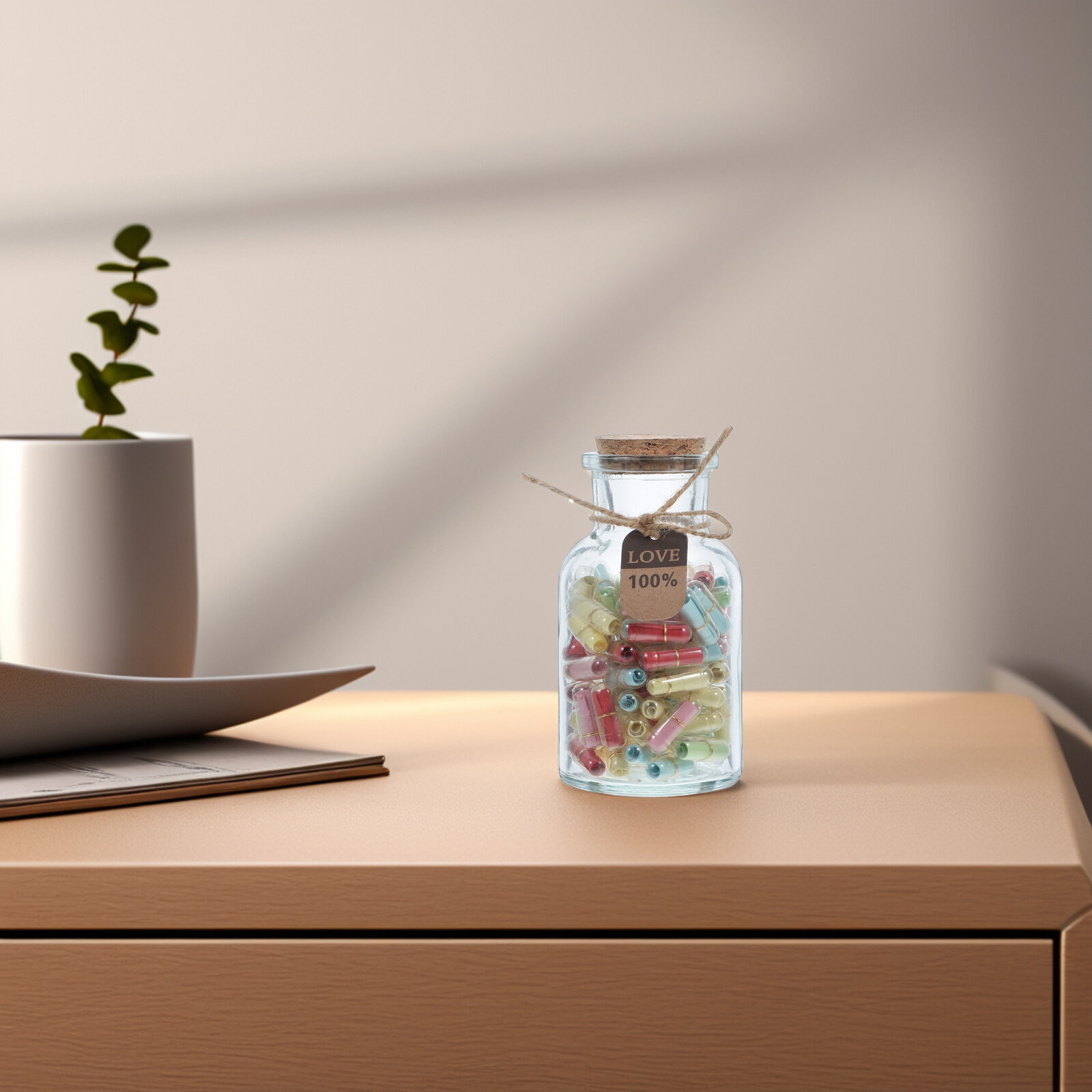 Сообщение В Бутылке 1 Набор Миниатюрных Бутылок С Пробкой Для Дня Валентина Размер 11.00X5.70X5.70Cm