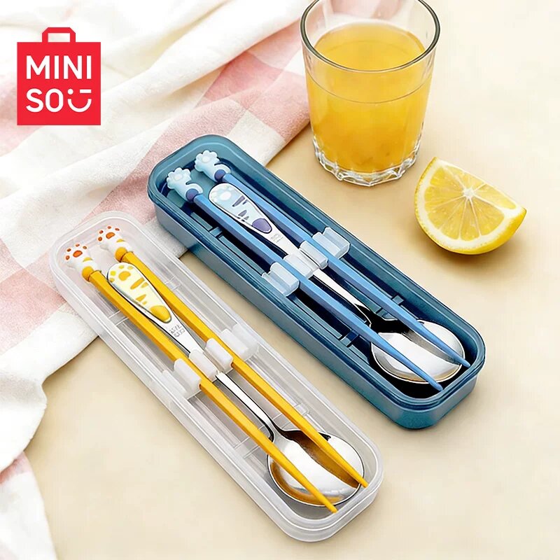 Набор столовых приборов Miniso: палочки для еды и ложка для детей и учащихся начальной школы, для личного