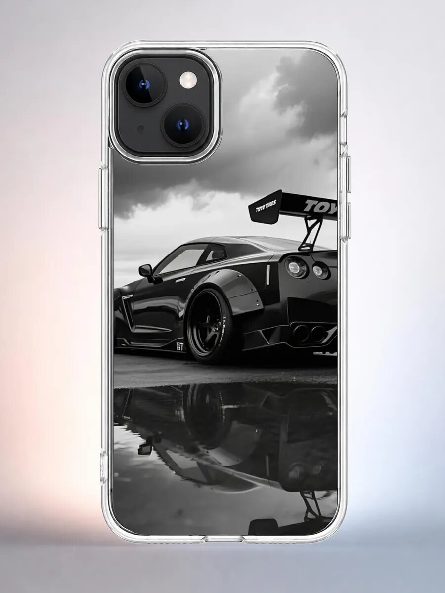 Чехол iPhone 13 гоночный кузов силиконовый