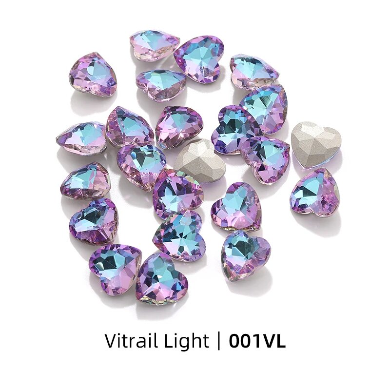 Стразы PIPATIAN сердце стеклянные 20 шт 10MM, 001VL
