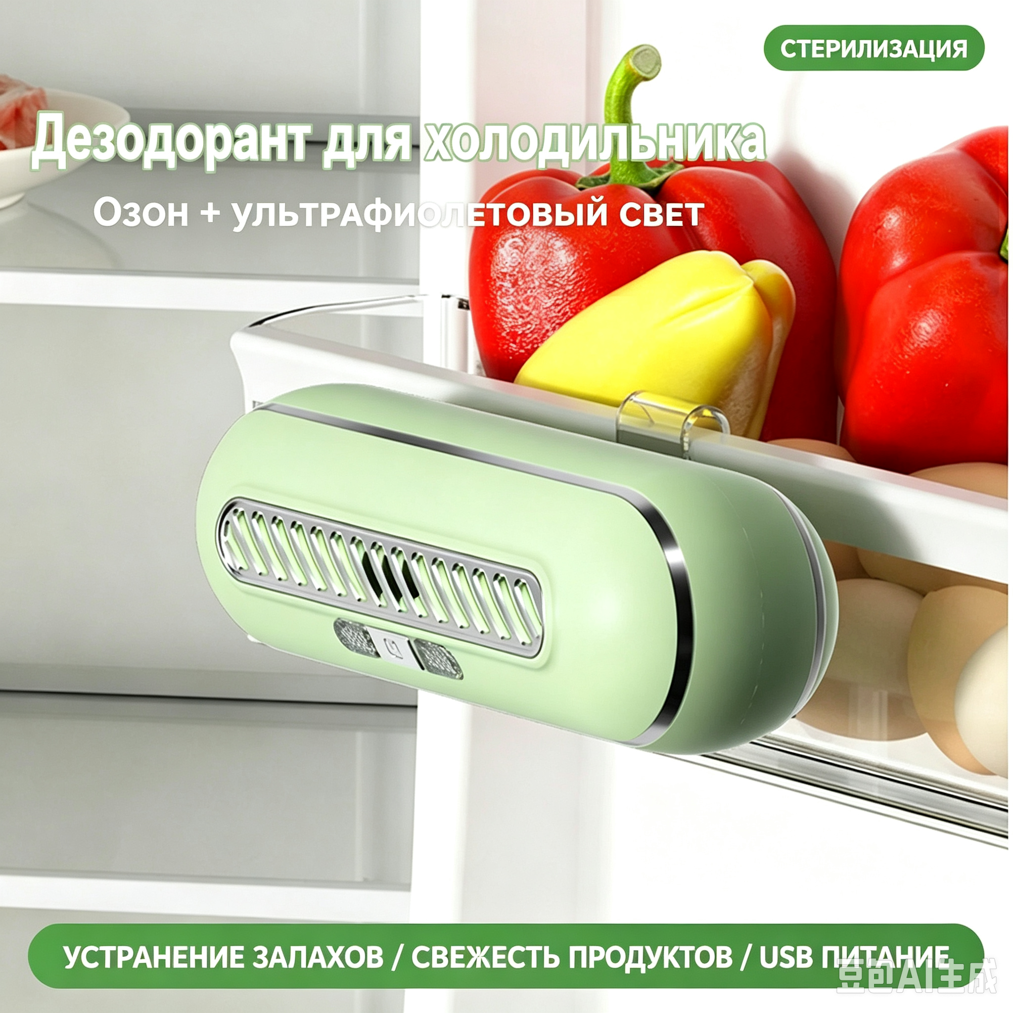 Озонатор для холодильника, поглотитель запаха для холодильника, MOYUWIT