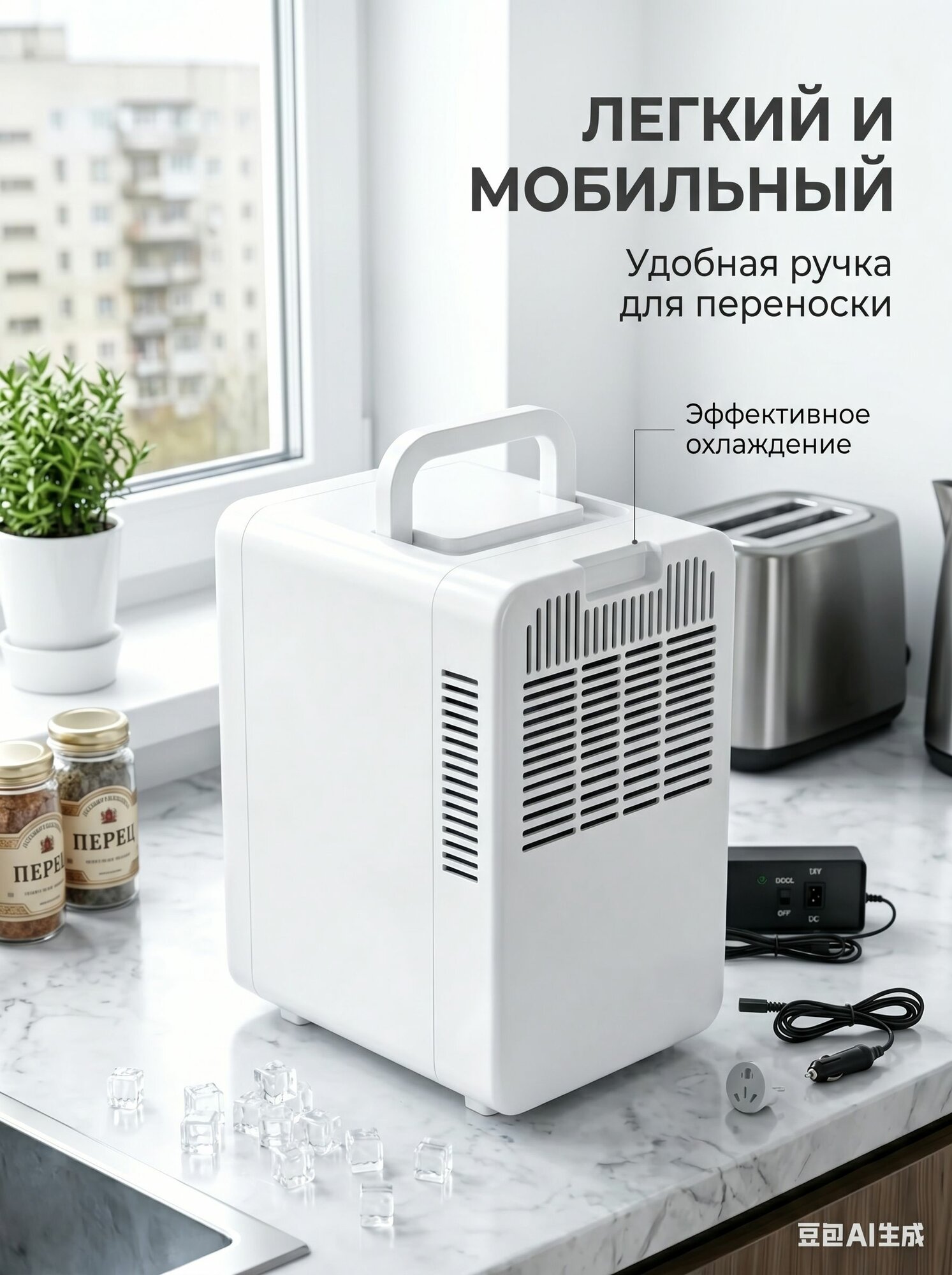 Автомобильный рефрижератор в одной упаковке для перевозки и хранения охлаждённых продуктов — фото 1