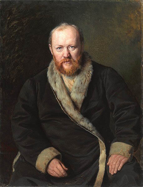 "Портрет А. Н. Островского", Перов Василий Григорьевич, картина (репродукция) (50х65 см / без подрамника)