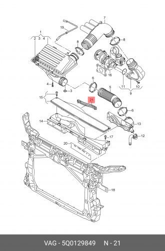 Пнель воздухозаборника VW GOLF 2012 >