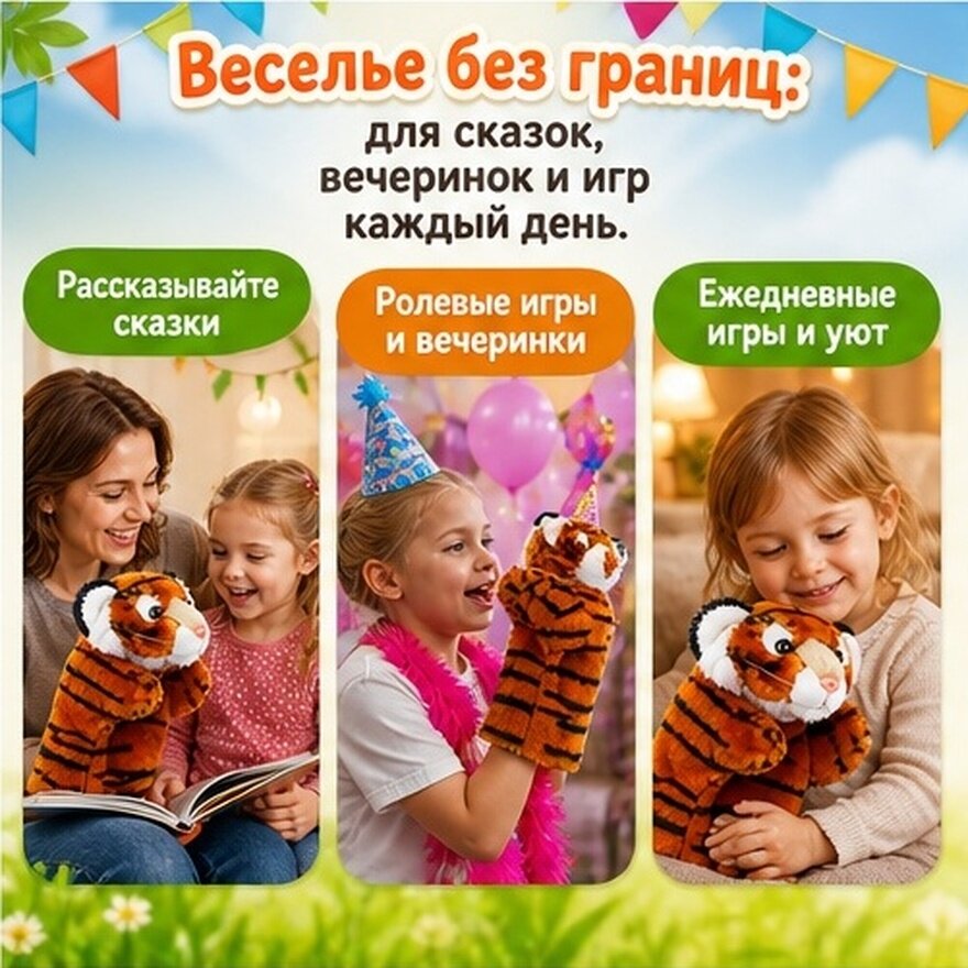 Игрушка В Formе Тигра Для Развития Воображения И Интерактивных Игр 27X19CM
