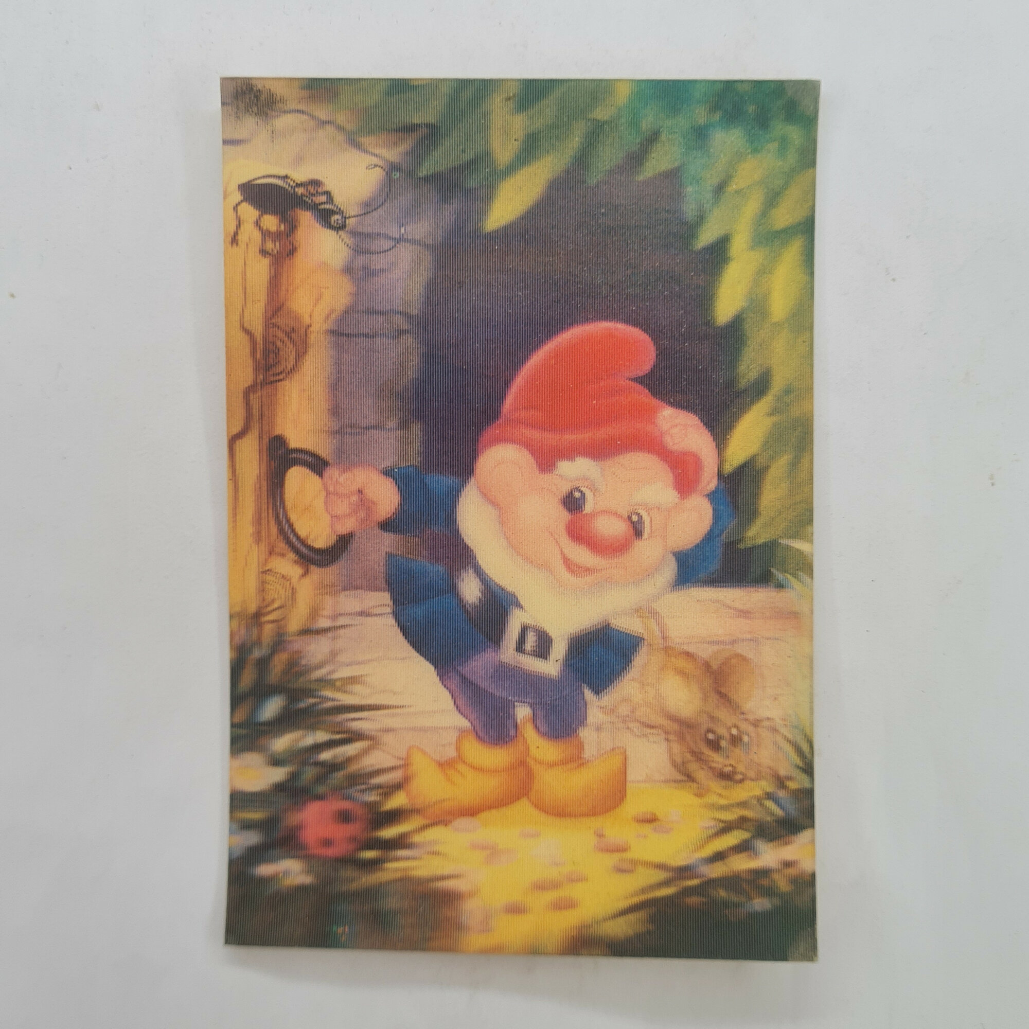 Карманный календарик СССР 1990. Гном из мультфильма Добрый гном в лесу. Советский календарь