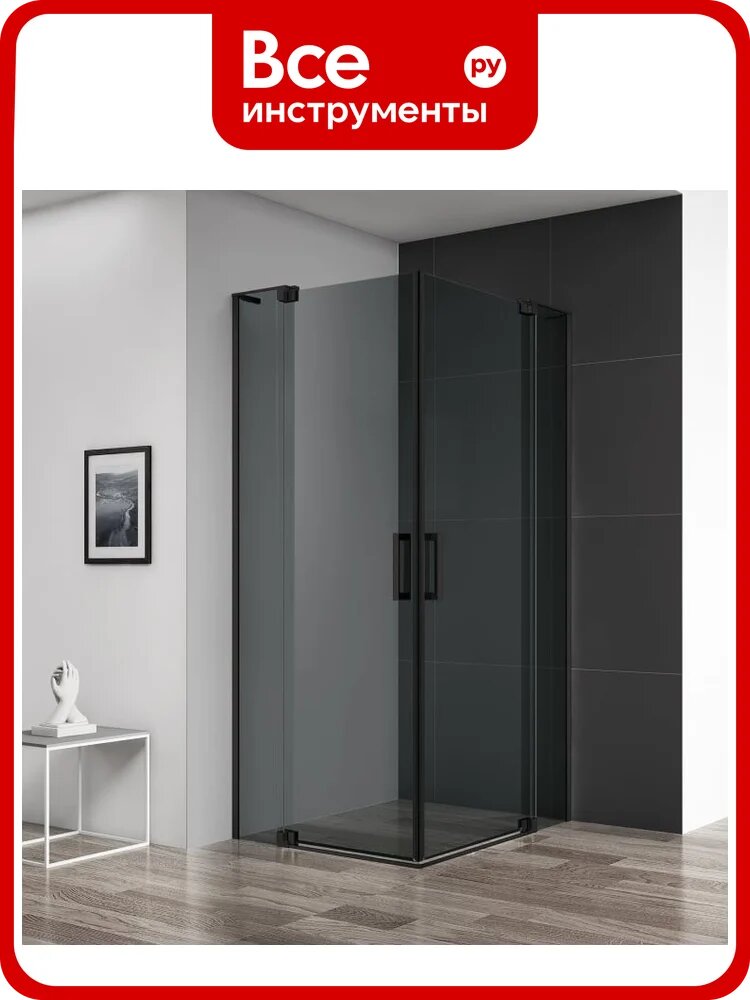 Душевой уголок Cezares SLIDER-AH-2-80/90-90/100-GRIGIO-NERO