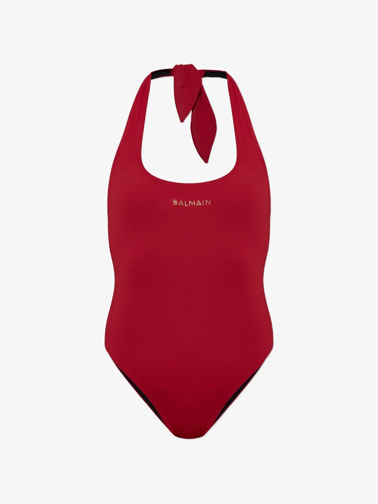 Купальник BALMAIN Halterneck logo-embellished swimsuit