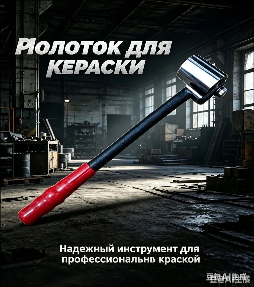 Премиум металлический прикаточный валик 60мм, 1кг, оснащен удлиненной рукоятью