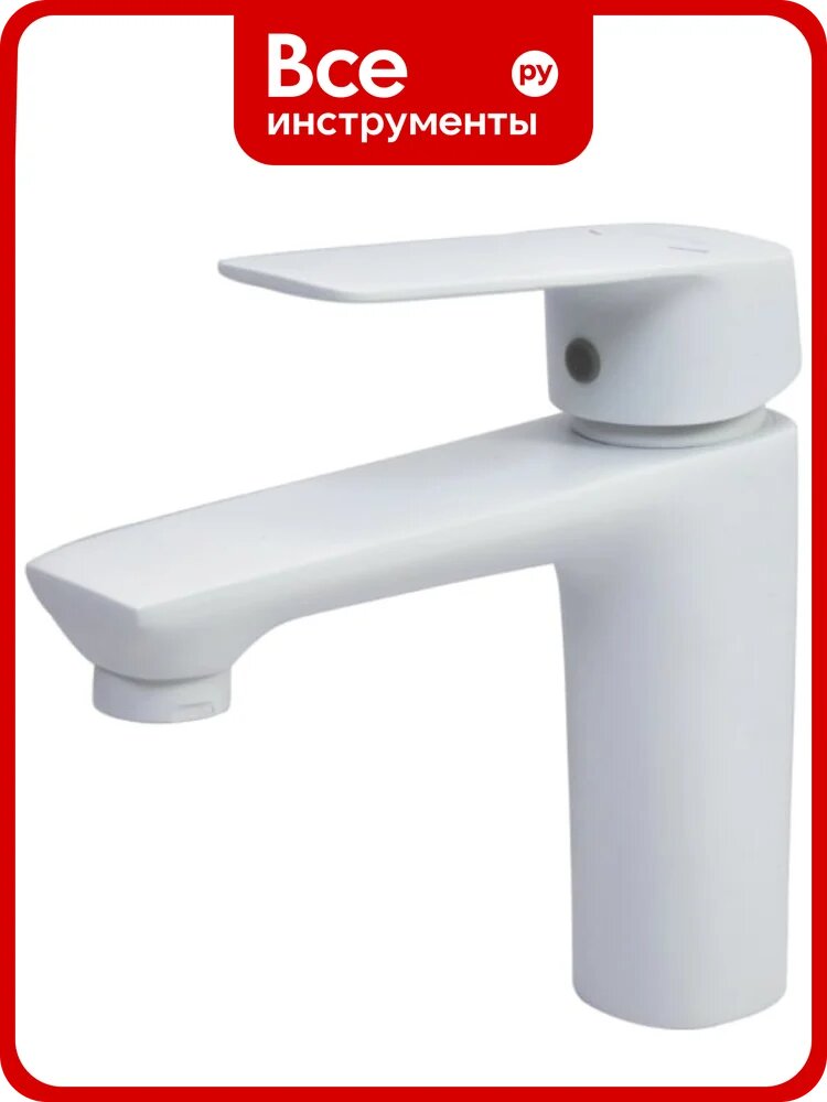 Смеситель для раковины MIXLINE 40k ML15-04W б/отв п/гайку без подводки белый 556656