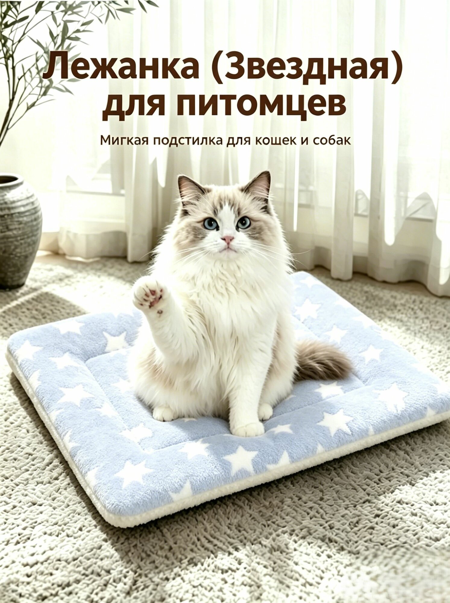 Уютная лежанка премиум для небольших собак и кошек
